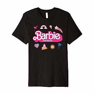 Barbie The Movie - Movie Logo Icons Premium T-Shirt