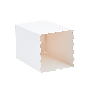 100 Pack Mini Popcorn Containers for Party Supplies, Bulk White Treat Boxes with Scalloped Edges for Movie Night Decorations (3 x 4 In)