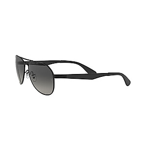 Ray-Ban RB3549 Aviator Sunglasses, Black/Polarized Light Grey Gradient Dark Grey, 61 mm