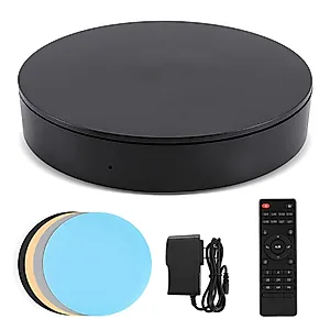 Flyrivergo Photography Turntable 13.7inch/110lb, Motorized Rotating Display Stand with Remote Control, 360 Degree Large Display Turntable for Photography, Video, Model, Cake, 3D Images