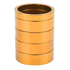 5 Pieces Mountain Bike Front Fork Washer, Stem Headset Spacer Fork Gasket(Gold)