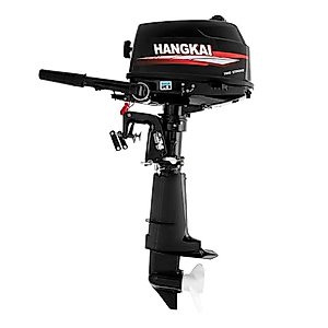 Outboard Motor 6 HP Outboard Motor Boat Engine 2 Stroke Heavy Duty Outboard Motor Fishing Boat Engine with Water Cooling System 102CC 4400W (2 Stroke 6ph)