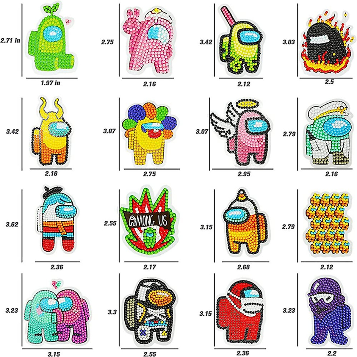 5D DIY Diamond Art Craft Painting Stickers Kits for Kids Among Game Us Mosaic Painting by Numbers DIY Drawing Arts Crafts Supplies for Boys and Girls Children 28Pcs