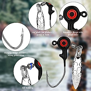 SAVITA 25pcs Fishing Jig Heads 1/32oz with Plastic Case, High-Carbon Steel Fishing Jig Hooks Jighead Hooks Crappie Jigs for Bass Freshwater and Saltwater Fishing Lovers (5 Colors)