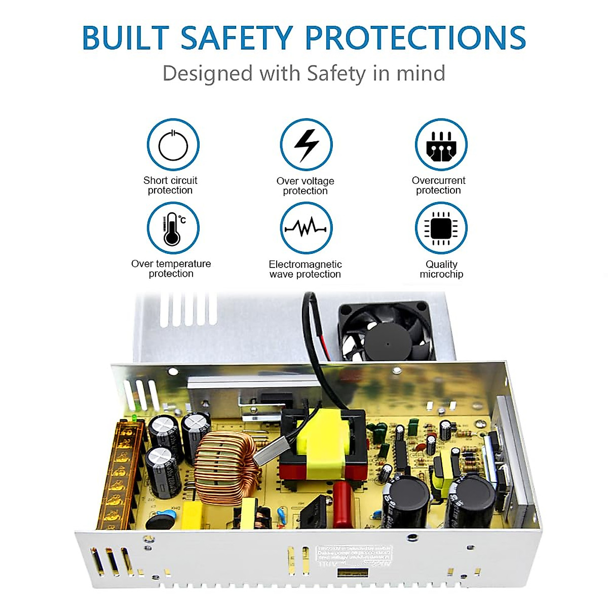 SHNITPWR 12V Power Supply 30A 360W AC to DC Adapter 12 Volt 30 Amp Switching Power Converter Transformer LED Driver 110V 240V AC in for LED Light Strip 3D Printer CCTV Security System LCD Monitor