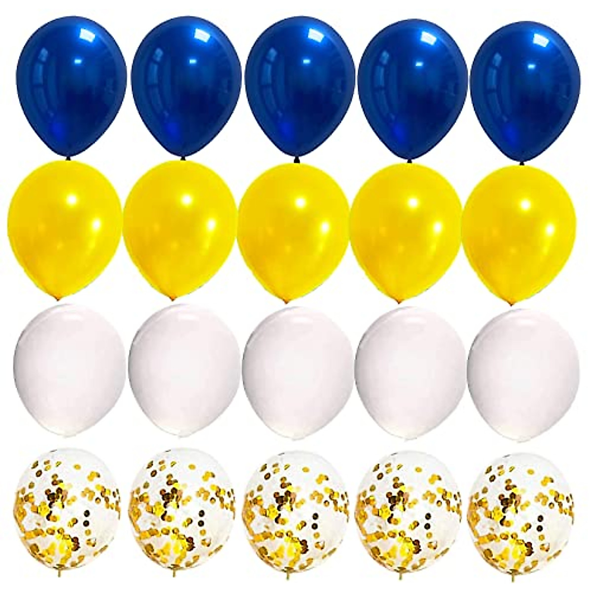 Graduation Party Decorations 2023 Blue and Yellow Balloons/Navy Blue Yellow Gold Party Decorations/Navy Blue Yellow Birthday Decorations 20pcs for Navy Blue Yellow Graduation Party Supplies 2023