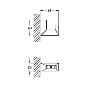 Grohe 40782000 Selection Cube Robe Hook, Starlight Chrome