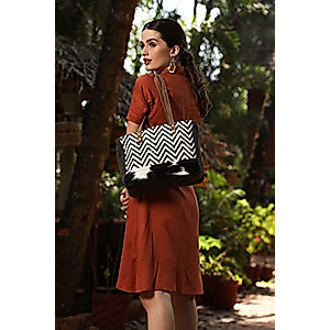 Myra Bag Blaze Upcycled Canvas & Cowhide Handbag S-1475