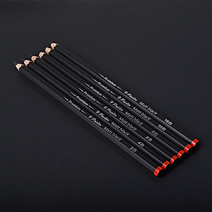 Pasler matt sketch drawing pencil set artist quality carbon blend pencil set of 6 count including (2B,4B,6B,8B,10B,16B) jet black results for expressive sketches and portraits and shading