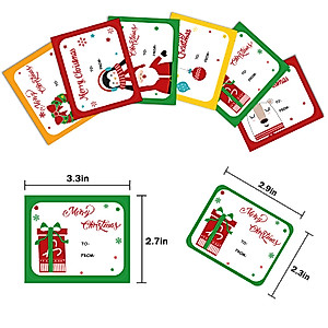 LOKIPA Christmas Self Adhesive Gift Tag Stickers, 120 Pieces Xmas Present Name Labels for Gifts