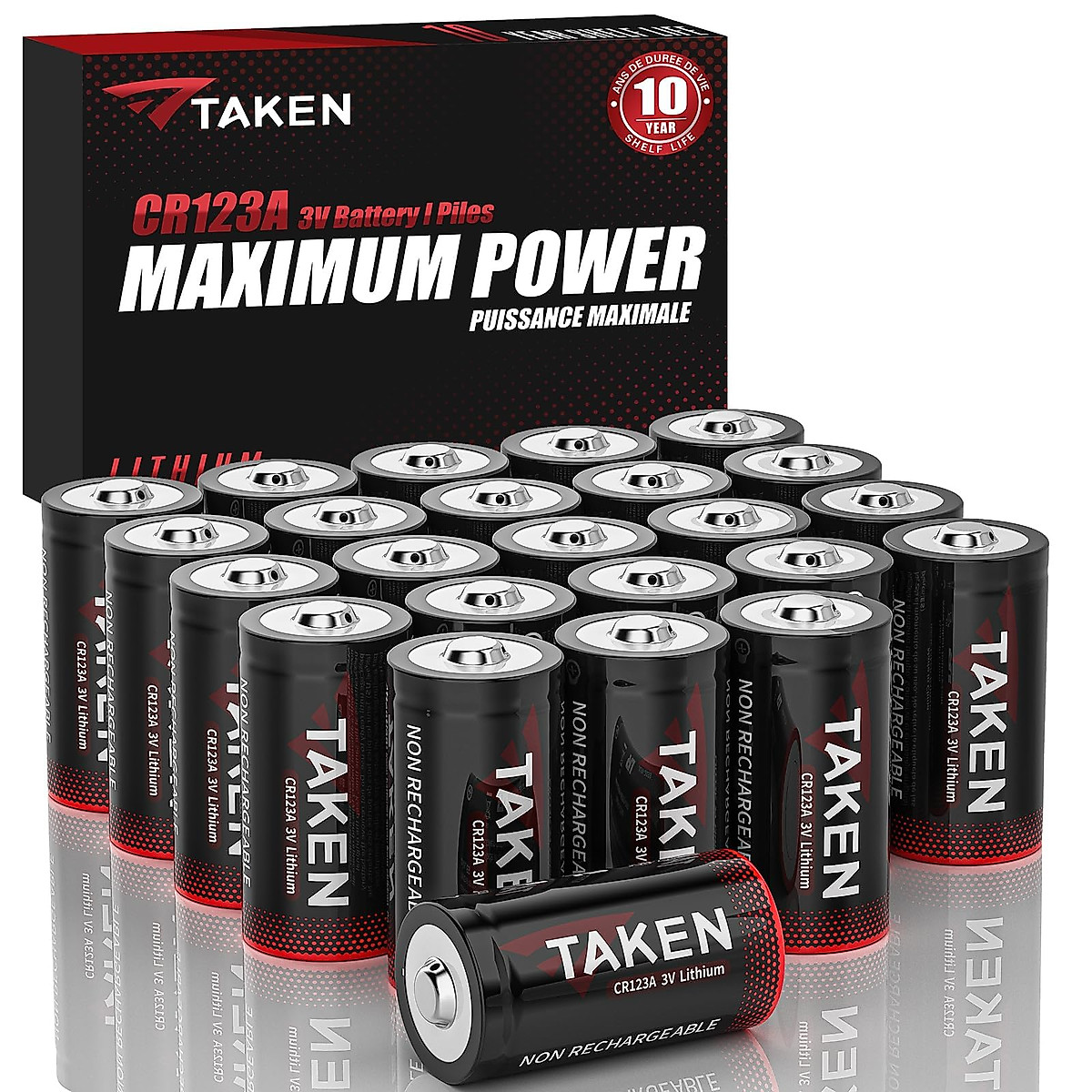 Lithium 123 Batteries for Flashlight, Camera, Alarm System, Security Device, Microphone High Performance CR123A 3V Lithium Battery 1600mAh 24 Pack