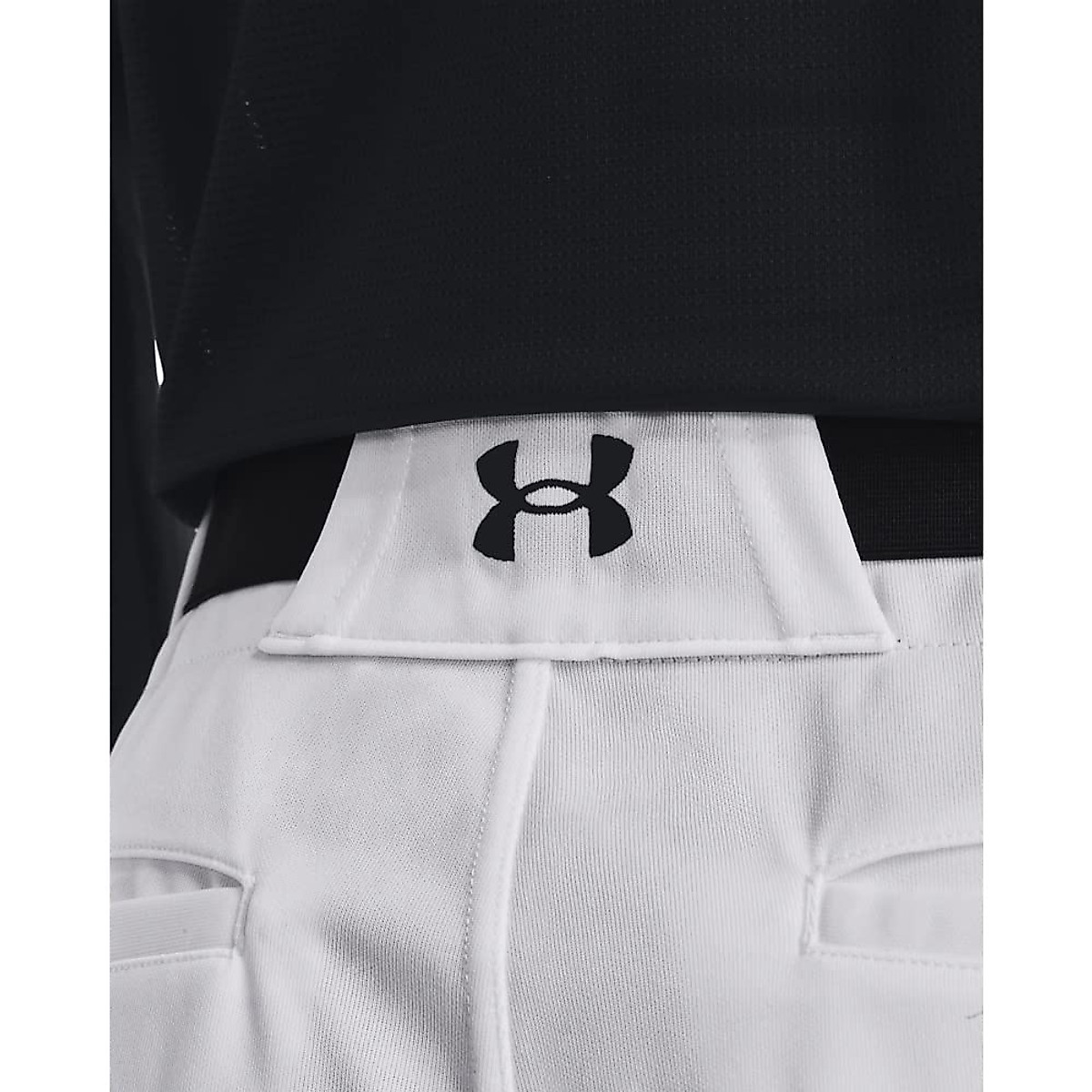 Under Armour Men's Utility Baseball Straight Leg Pant Pipe 22, (100) White/Black/Black, Medium