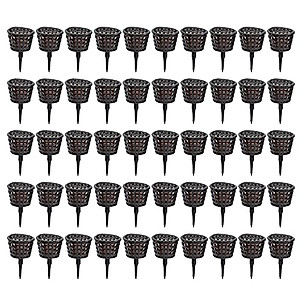Alvinlite Fertilizer Basket Fertilizer Mesh Baskets Planting Nutrition Cups with Cover Garden Fertilizers with Lid for Osmocote Orchid Bonsai Flower Plant(50PCS)