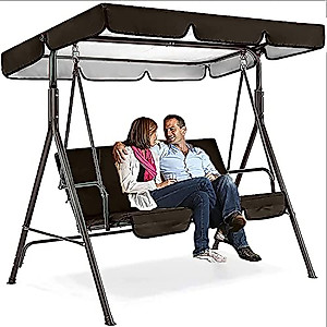 Waterproof Patio Replacement Cover Swing Canopy Lawn Garden Seater Sun Shade Set, Canopy Cover for 2/3-Seater-Swing is Made Up of 210D Oxford Cloth for Outdoor 22.6.17