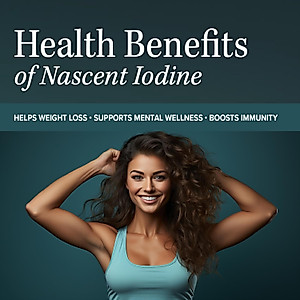 Organic Nascent Iodine Supplement Deep-Earth Sourced. Supports & Detoxifies Thyroid. Metabolism Heath, Focus & Better Sleep. 1,950 mcg per Serving