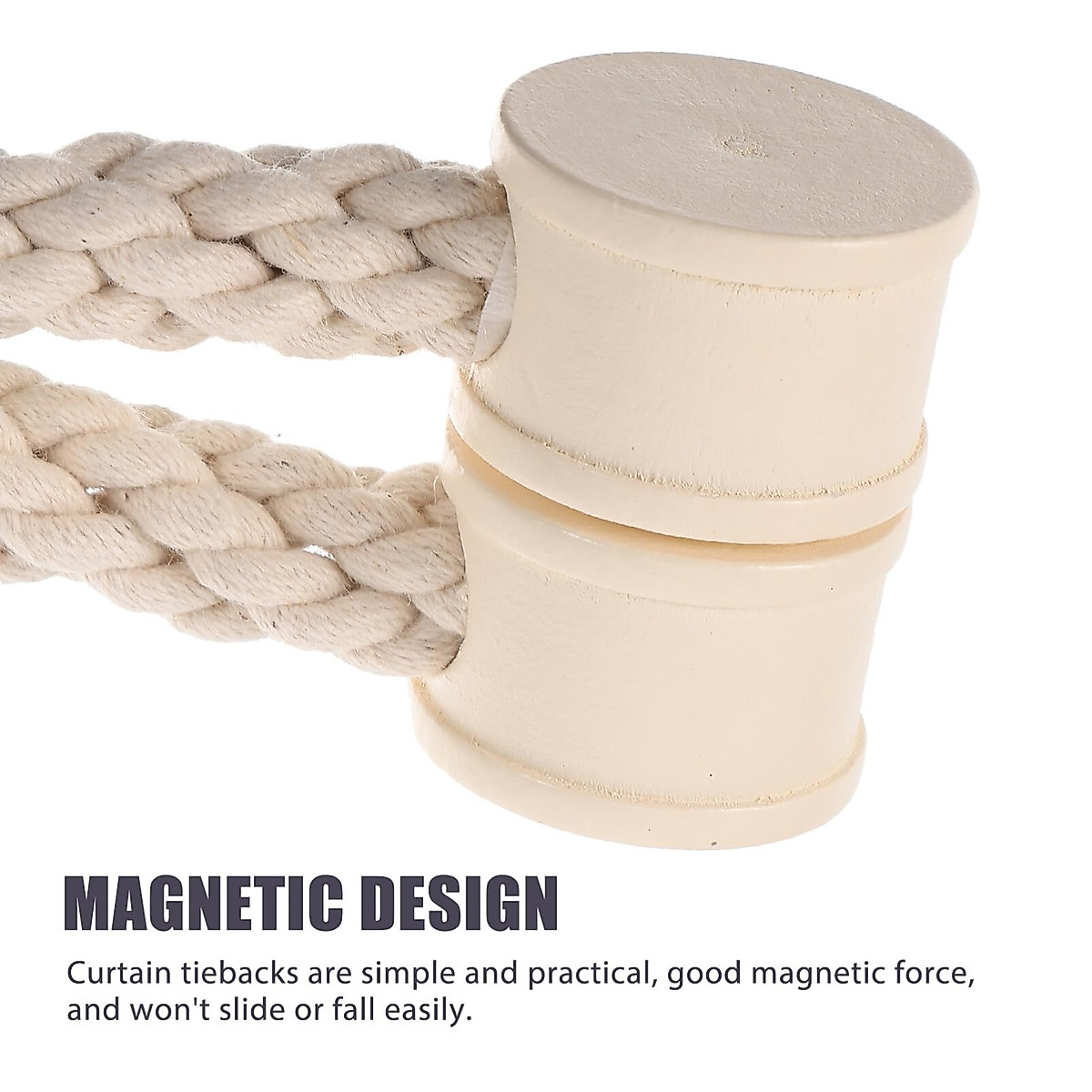 iplusmile 2 Pcs Curtain Magnetic Button Curtain Ties Weave Rope Curtain Tiebacks Woven Rope Curtain Tiebacks Magnetic Drape Curtain Tiebacks Weave Rope Curtain Tie Backs Cotton No Punching