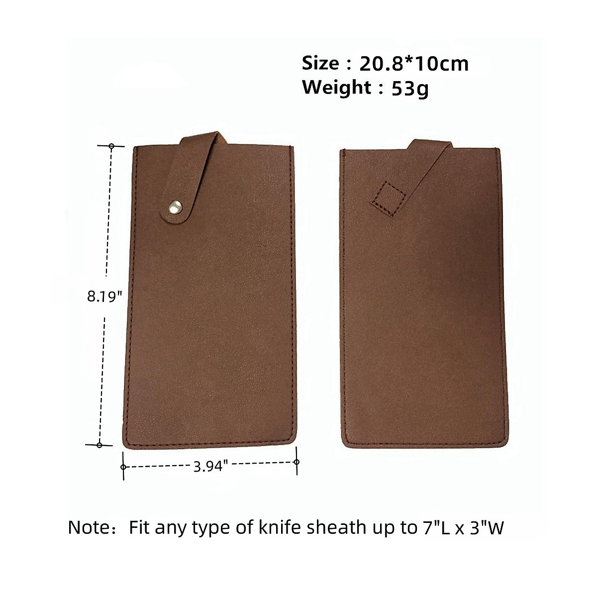 Sanseenia PU Leather Knife Sheath, Durable Meat Cleaver Sheath, Waterproof Chef Knife Edge Guards & Cleaver Covers, Kitchen Wide Knife Protectors (Brown)