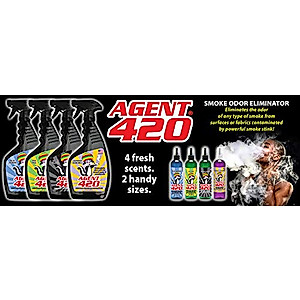 Agent 420-4 oz Smoke Odor Destroying Spray for Eliminating Smoke, Cigarette or Most Unwanted Odors in Your House, Car or Apartment, Freshen Up The Place