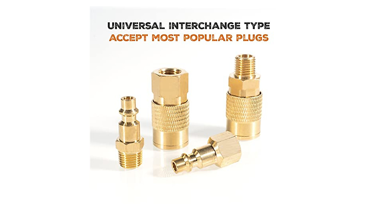 1/4" Brass Air Coupler & Plug Kit - Quick Connect Fittings