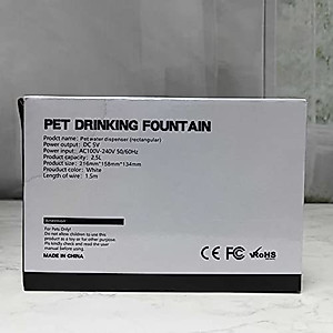 Cat Water Fountain, 84 fl oz/2.5L Ultra-Quiet Pet Water Fountain for Cats Inside with LED Light, Activated Carbon Filter, Cat Fountain Water Bowl, for Cats, Dogs, Multiple Pets