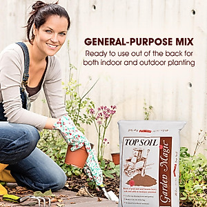 Michigan Peat 40 Pound Bag Garden Magic Organic Planting Potting Top Soil Blend Mix for Indoor and Outdoor Gardening and Landscapes, White