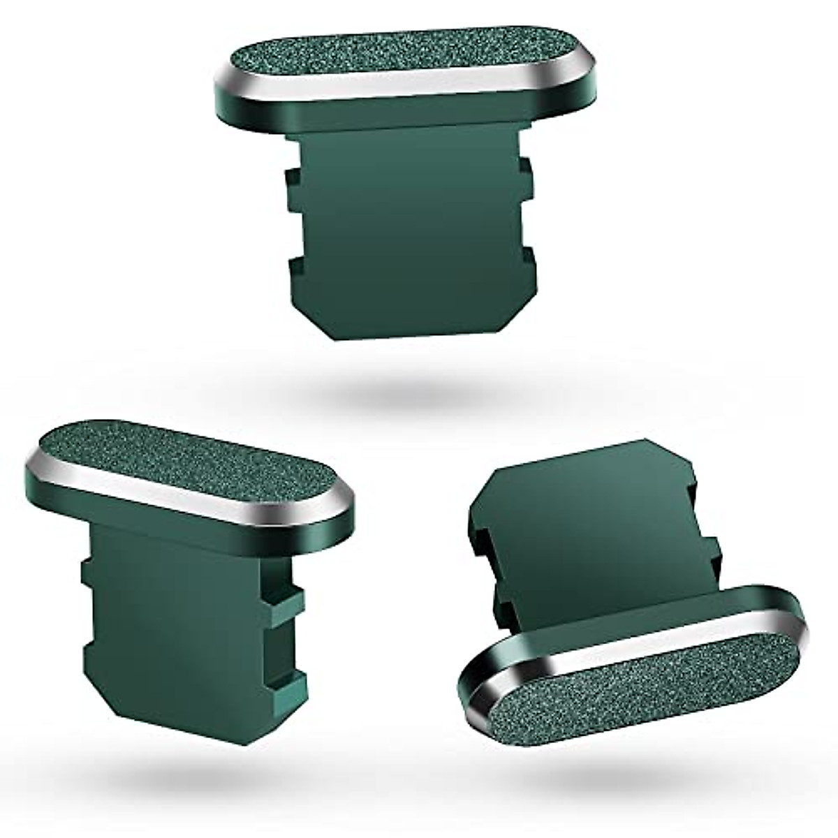 Weewooday 4 Pieces Anti Dust Plugs Compatible with iPhone 11, 12, 13, 14, Pro, Max/x/xs/xr, 7, 8 Plus, iPad Mini/Air, Protects Charging Dust Cover(Midnight Green)