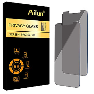 Ailun Privacy Screen Protector for iPhone 14 / iPhone 13 / iPhone 13 Pro [6.1 Inch] 2 Pack Anti Spy Private Tempered Glass Anti-Scratch Case Friendly [Not for iPhone 13 Pro Max] [2 Pack]