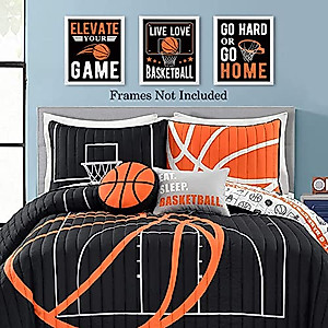 LHIUEM Motivational Basketball Poster Prints,Set of 6(Unframed,8”X10”),Inspirational Sport Quotes Wall Art Print for Men Boys Bedroom Living Room Home Decor