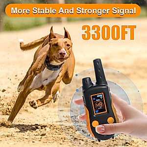 GUIASIPULE 4 Safe Training Modes Waterproof Dog Training Collar, 3300FT Dog E Collar with Remote (for 8-120lbs Dogs), Shock Collar for Large (60-100lbs) Medium(40-60lbs) Small(15-30lbs) Dogs