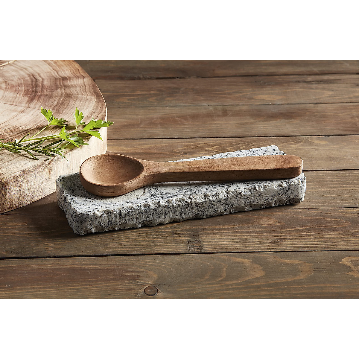 Mud Pie Granite Spoon Rest Set, Gray, spoon 9" | rest 3 1/2" x 10"