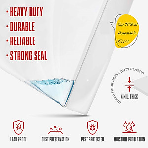 25 COUNT Large 3 GALLON Big Storage Bags - 4 MILL. EXTREME THICK - Heavy Duty Clear Plastic, For Food Freezer Lunch - Strong Zip Closure - For Seasonal Storage, Clothing, Toys, Crafts