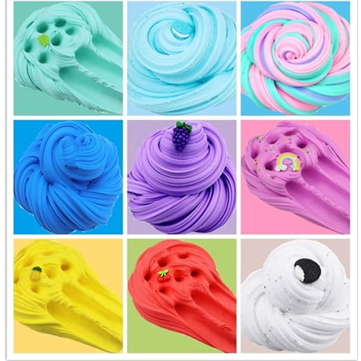 15 Pack Butter Slime Kit, with Mint Slime, Watermelon Coffee Lemon Rainbow and Cake Super Soft & Non-Sticky, Birthday Gifts for Girls Boys