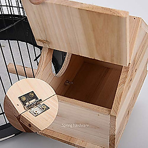 OMEM Birds Nests Parrot House Wooden Breeding Box Birdcages Stand Accessories