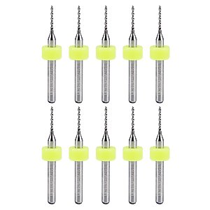 uxcell PCB Drill Bits 1mm Tungsten Carbide Rotary Tool Jewelry CNC Engraving Print Circuit Board Micro Drill Bits 1/8 Inch Shank 10 Pcs
