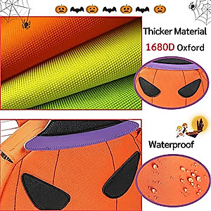JanYoo Rabbit Hay Feeder Halloween Guinea Pig Accessories Hay Bag Hanging Rack for Small Animal Chinchilla(Pumpkin)