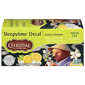 Celestial Seasonings Green Tea, Sleepytime Decaf Lemon Jasmine, Decaffeinated Sleep Tea, 20 Tea Bags (Pack of 6) (Packaging May Vary)