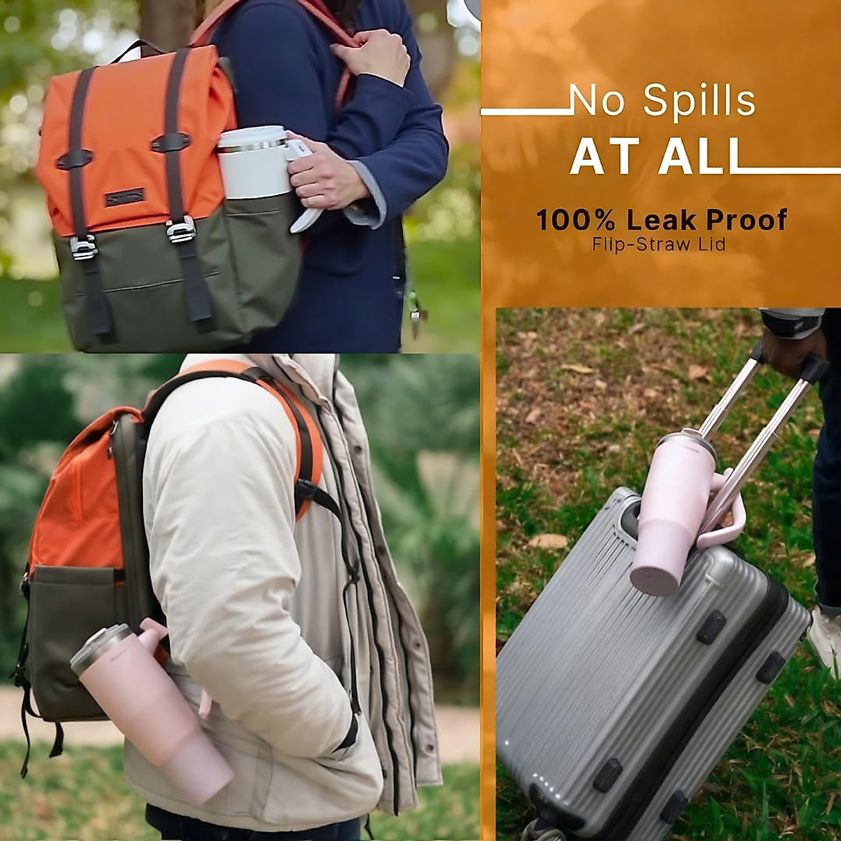 SKETORA 32oz Insulated Tumbler with Rotatable Handle and Flip Straw Lid - Stainless Steel Travel Mug for Hot & Cold Drinks, Midnight Matte Black