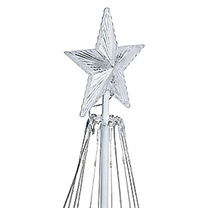 Alpine Corporation Large Tower Christmas Tree with Multi-Functional LED Lights