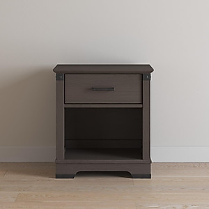 Child Craft Redmond 1 Drawer Nightstand for Nursery or Bedroom, Large Storage Drawer, Made of Sturdy Pinewood, Non-Toxic, Baby Safe Finish (Coach Cherry)