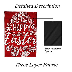 My Little Nest Seasonal Garden Flag Floral Happy Easter White Eggs Vertical Garden Flags Double Sided for Home Farmhouse Yard Holiday Flag Outdoor Decoration Banner 28"x40"
