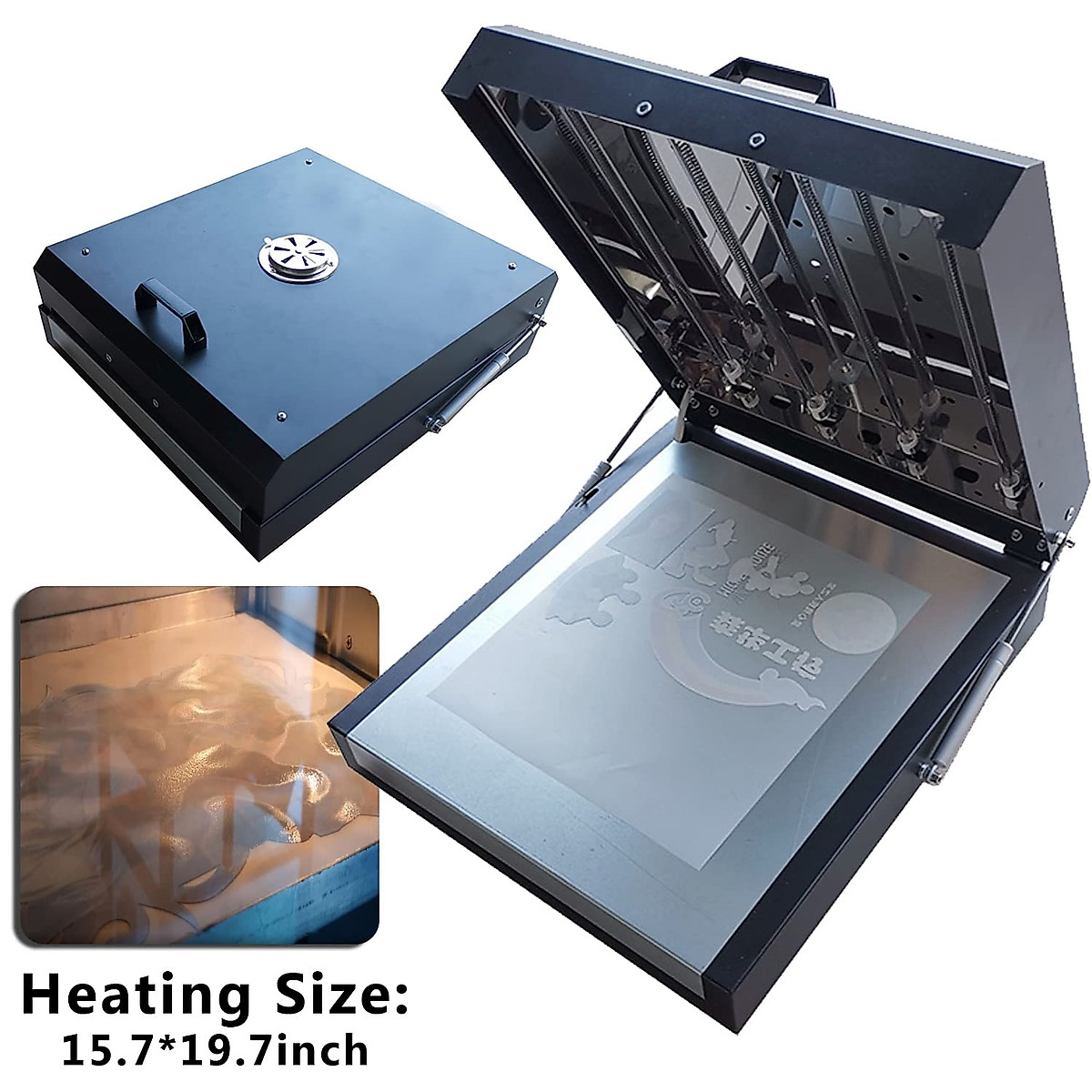 New A3 DTF T-Shirts L1800 Printer Machine Printer w/Roller Feeder for Fabrics, Leather, Toys, Swimwear, Handicrafts, T Shirt, Pillow, DIY Print (DTF Printer +Oven 6X 100ml Ink+100pcs PET Film)