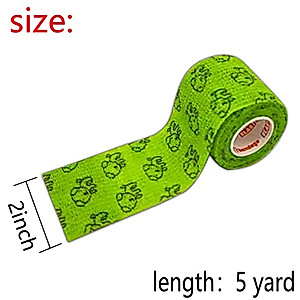 JVNZAM Vet Tape wrap, wrap Bandage 2 inch 12 Rolls,Cute Colorful Fruit Self Adhesive Bandage Wrap, Paw Bandages for Dog Cat Horse Pet Animals Wounds for Wrist Healing Ankle