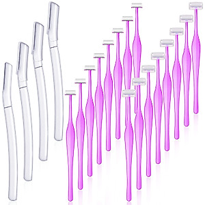 20 Pcs Eyebrow Razor for Women T Shaped Dermaplane Face Razor Eyebrow Trimmer Facial Razor with Cover Eyebrow Shaver Face Hair Remover Tool for Women Girls, 2 Style