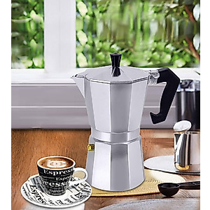 Bene Casa BC Classics BC-17730 6-Cup Aluminum Espresso Maker, Silver
