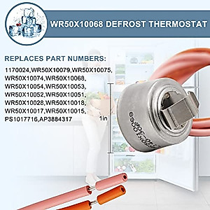 WR51X10055 Refrigerator Defrost Heater Kit,Temperature Sensor WR55X10025,High Limit Thermostat WR50X10068 with Screwdriver Replacement for G-e