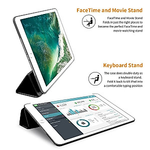 S-Tech Smart Cover for Apple iPad Pro 11 Inch (1st Generation 2018 Model Year) Magnetic Tri Fold Kickstand Case (Gold)