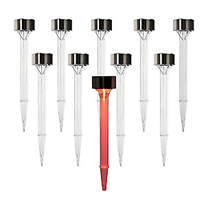 Grand Patio Solar Landscape Lights Transparent Decorative Waterproof, 10 Pack Solar Powered Pathway Lights, Weather-Resistant Outdoor Lighting for Yard, Garden, Pool, Rose Red