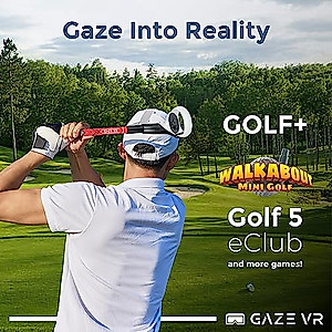 GazeVR VR Golf Club Attachment for Oculus Quest 2 | Pro Grip | Right & Left Controllers (Regular, Red)