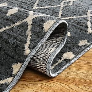 COZYLOOM Large Area Rug for Bedroom Non-Shedding Non-Slip 8x10 Carpet Traditional Rug for Living Room Bedroom Dining Room Kitchen Office Nursery Home Decor,Grey