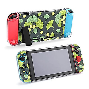 ERFGT Gin-Kgo Pat-Tern Case for Nintendo Switch with Screen Protector Slim Anti-Scratch Anti-Slip Protective Case Cover for Girls and Boys